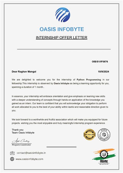 raghav mangal cse on linkedin newjob careerupdate oasisinfobyte