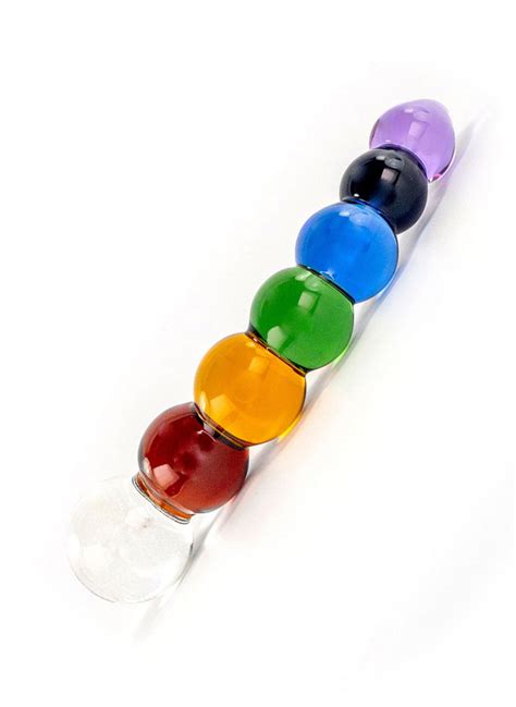 Male Stockroom Rainbow Bubble Glass Dildo With Dichroic Bulb