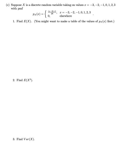 solved c suppose x is a discrete random variable taking on