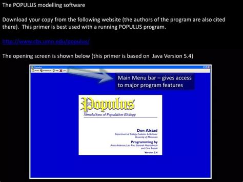 Ppt The Populus Modelling Software Powerpoint Presentation Free Download Id 4859597