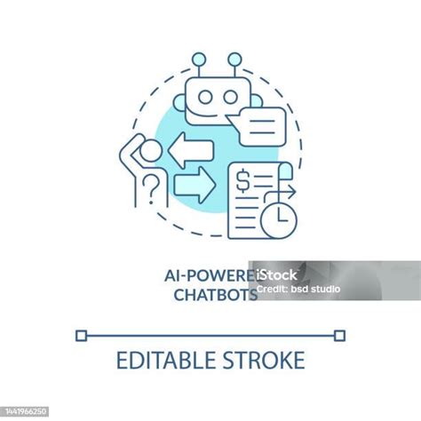 ilustración de chatbots impulsados por ia icono de concepto turquesa y