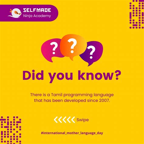Selfmade Ninja Academy On Linkedin Motherlanguageday Ezhil Tamilprogramming