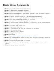Basic Linux Commands Pdf Basic Linux Commands Syntax Pwd Gives The Path Of Current Working