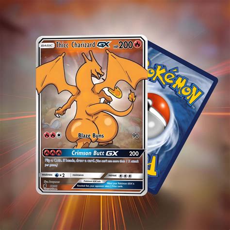 Custom Made Thicc Charizard Gx Card Etsy
