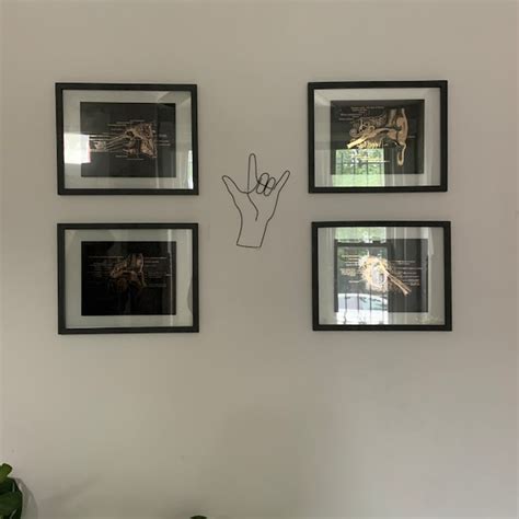 Wire Hand Asl I Love You Sculpture Wall Hanging Art Single Line