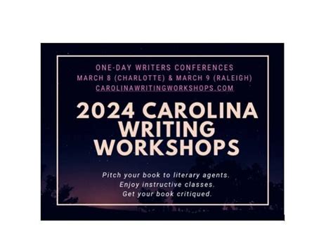 2024 Carolina Writing Workshops Charlotte March 8 And Raleigh March