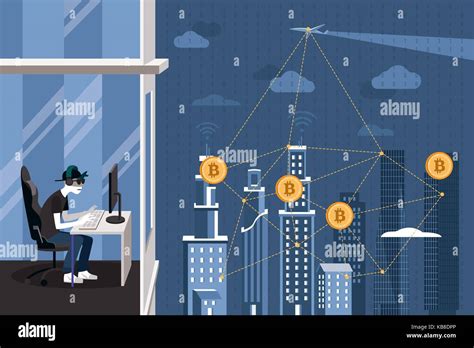 Hacker And Blockchain Security Stock Vector Image And Art Alamy