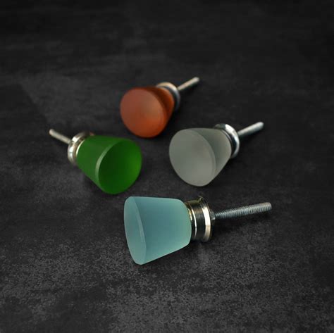 Tokyo Conical Frosted Glass Dresser Cabinet Knob Spruce And Pop