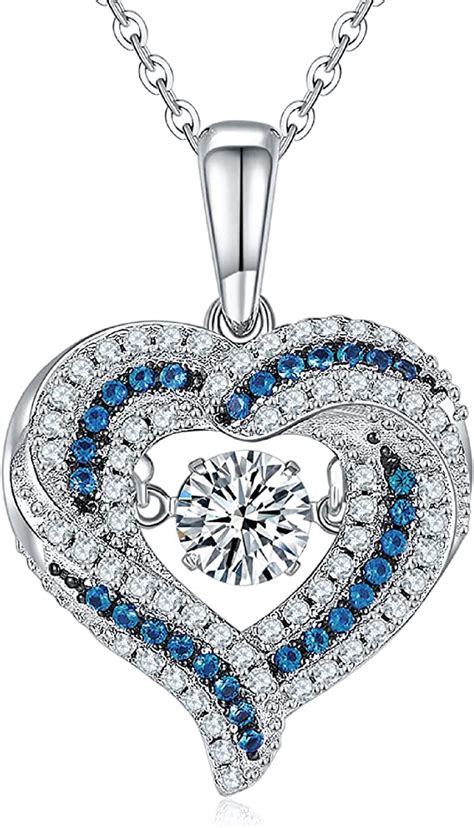 Blue Diamond Heart Necklace