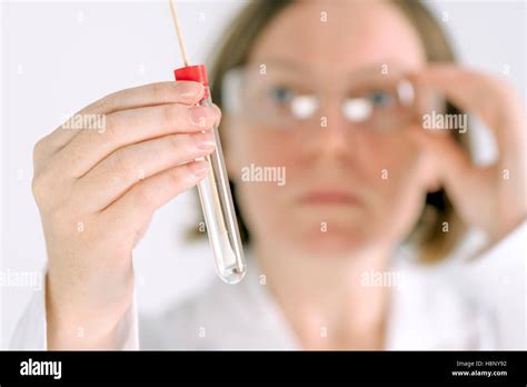 Female Gynecologist Holding Disposable Cervical Sample Swab And Test
