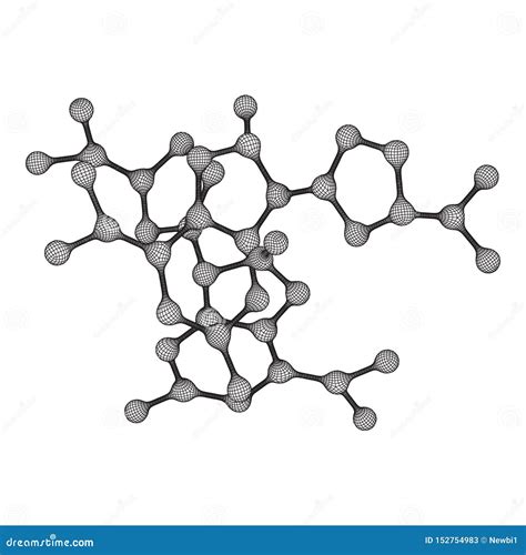 Wireframe Mesh Molecule Connection Structure Stock Vector