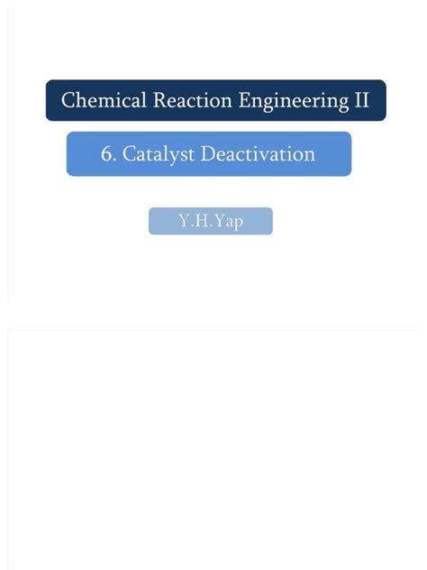 Deactivation 6 Pdf Reaction Rate Chemical Kinetics