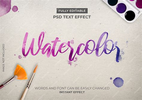 Efecto De Texto De Acuarela Archivo Psd Gratis