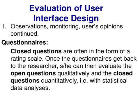 Ppt Evaluation Of User Interface Design Powerpoint Presentation Free