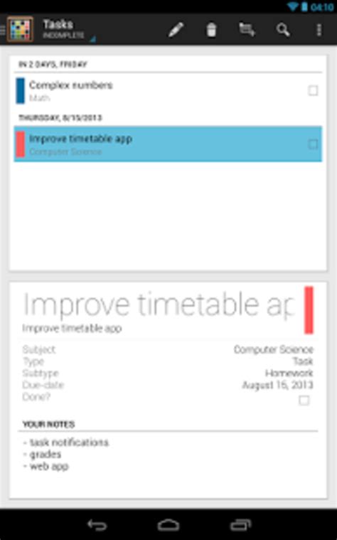 timetable for android download