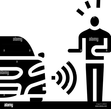 Pedestrian Sensor Glyph Icon Vector Illustration Stock Vector Image