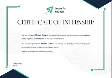 Internshipcompleted Newbeginnings Careergrowth Shubhi Jaiswal