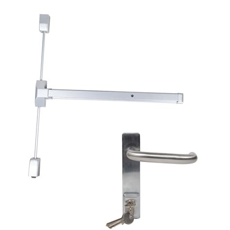 Emergency Double Door Exit Push Bar With Outside Handle Vertical