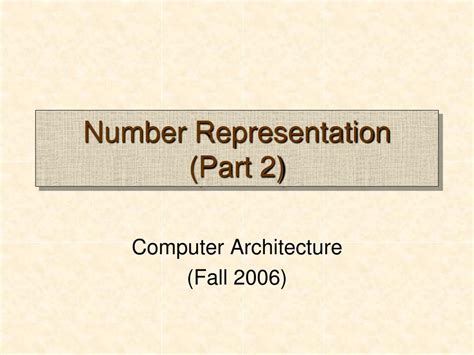 Ppt Number Representation Part 2 Powerpoint Presentation Free