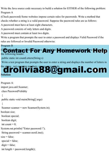 Write The Java Source Code Necessary To Build A Solution For Either Pdf