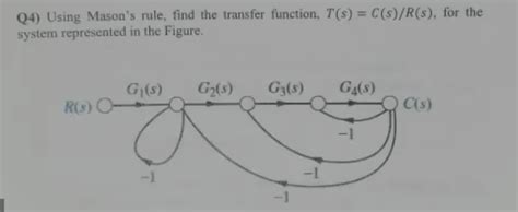 solved q4 using mason s rule find the transfer function