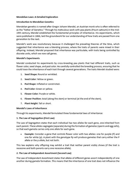 Mendelian Laws Pdf