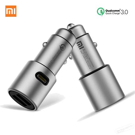 Original MI 2 For Xiaomi Mi Car Charger QC 3 0 Double USB Fast Charging Mi Car Charger Metal
