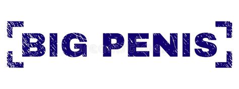 Scratched Textured Big Penis Stamp Seal Between Corners Stock Vector