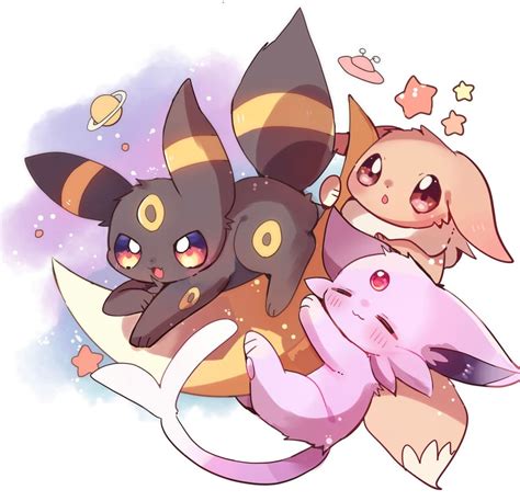 Eevee Umbreon And Espeon Pokemon Drawn By Yupo Danbooru