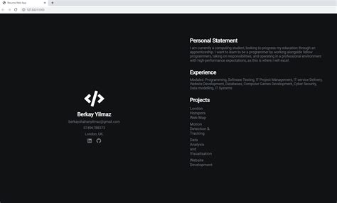 GitHub Berkay S Yilmaz Website Development Resume Website Made Using The Flask Framework