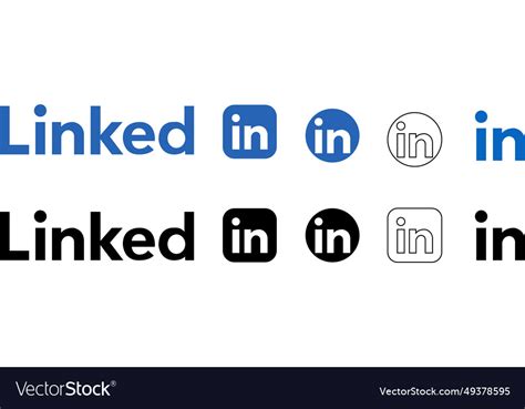 Set Of Linkedin Design Logo Sign Symbol Royalty Free Vector