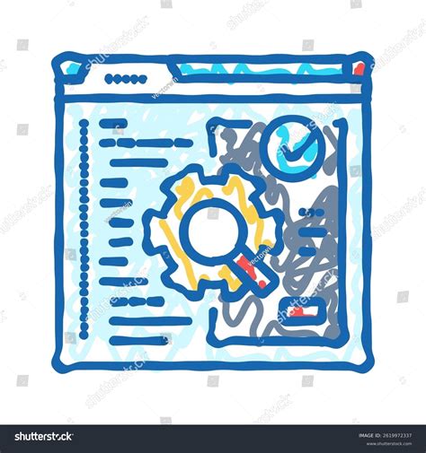 software testing doodle icon sketch vector stock vector royalty free