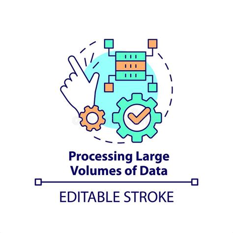 Processing Large Volumes Of Data Concept Icon Stock Vector