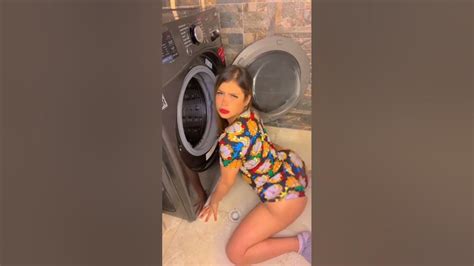 Thats How To Use Washing Machine Big Ass Girl Seducing Shaking Booty
