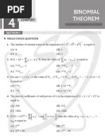 Binomial Theorem Jee Mains Pyq | PDF | Mathematical Analysis | Elementary Mathematics