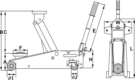 22201 20 Ton Long Chassis Service Jack Air Operated Omega Lift Equipment