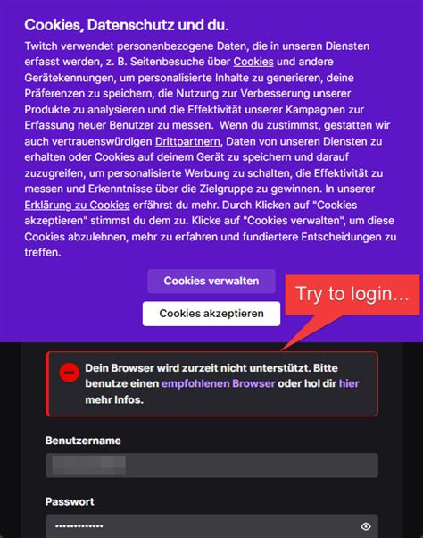 Problems With Cookie Accept And Login · Issue 732 · Twitchdevissues