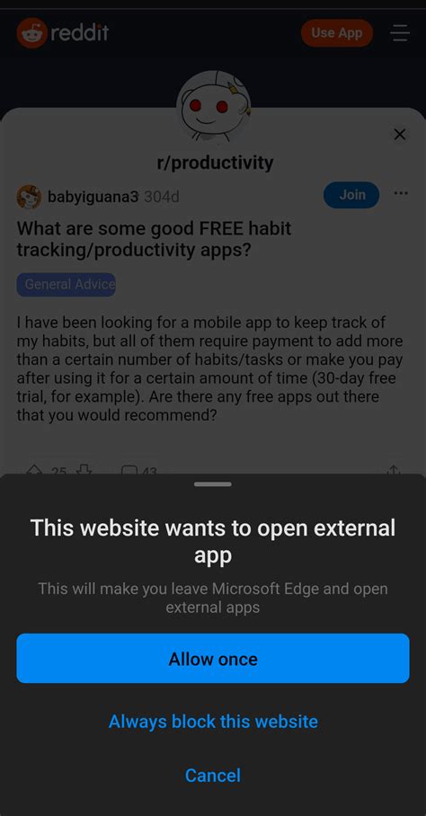 Is There A Way To Get Edge To Just Open Apps Like It Used To Instead Of Prompting Every Time