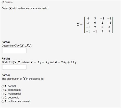 Solved Points Given X With Variance Covariance Matrix Chegg