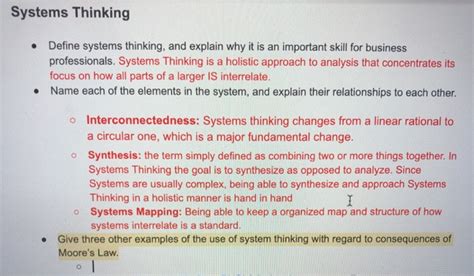 Solved Systems Thinking Define Systems Thinking And Explain