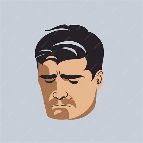 Premium Vector Men Depressed Sad Face Vector Flat Cartoon Illustration