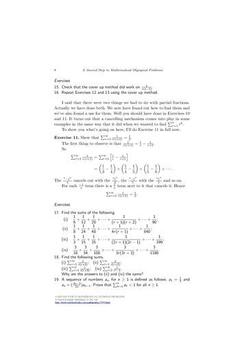 A Second Step To Mathematical Olympiad Problems Openschoolbag