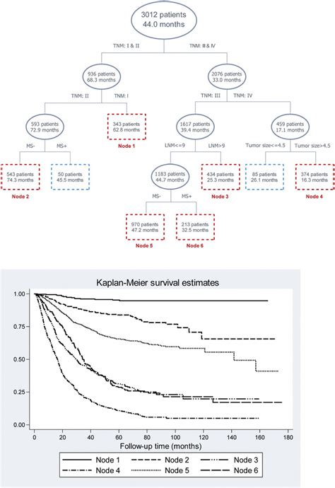 tree structured survival analysis of mets along with demographic and