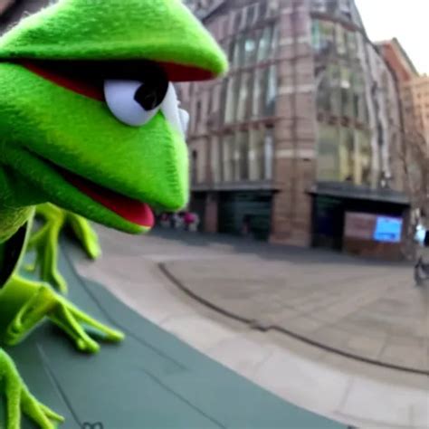 kermit the frog doing a sick kickflip, fisheye lens, | Stable Diffusion | OpenArt