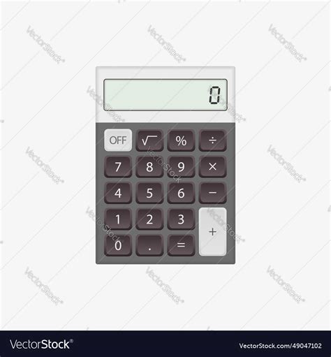 Basic Calculator With Null Number Royalty Free Vector Image