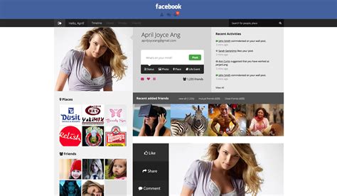 Facebook Ui Design Concept On Behance