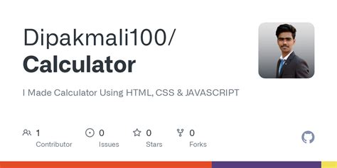 GitHub Dipakmali Calculator I Made Calculator Using HTML CSS JAVASCRIPT