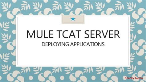 Mule Tcat Server Deploying Applications Pptx