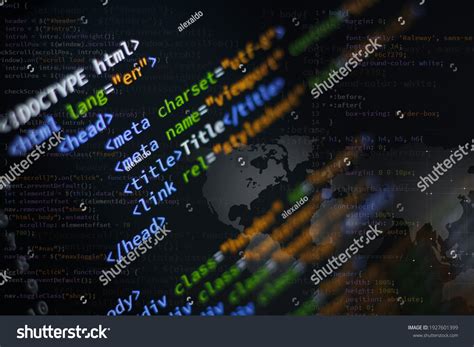 html frontend web developing programming language stock illustration