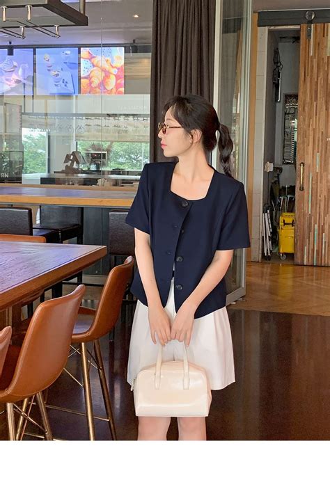 여름트위드 Made Lovb L 1432 스퀘어넥 트위드 반팔 자켓블라우스44~100 ♥핫핑♥